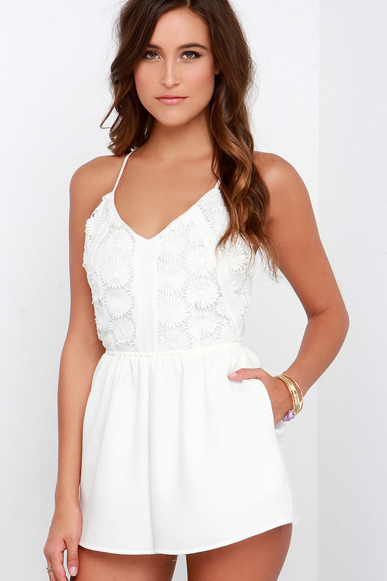 White Lace Romper | DressedUpGirl.com White Lace Romper | DressedUpGirl.com