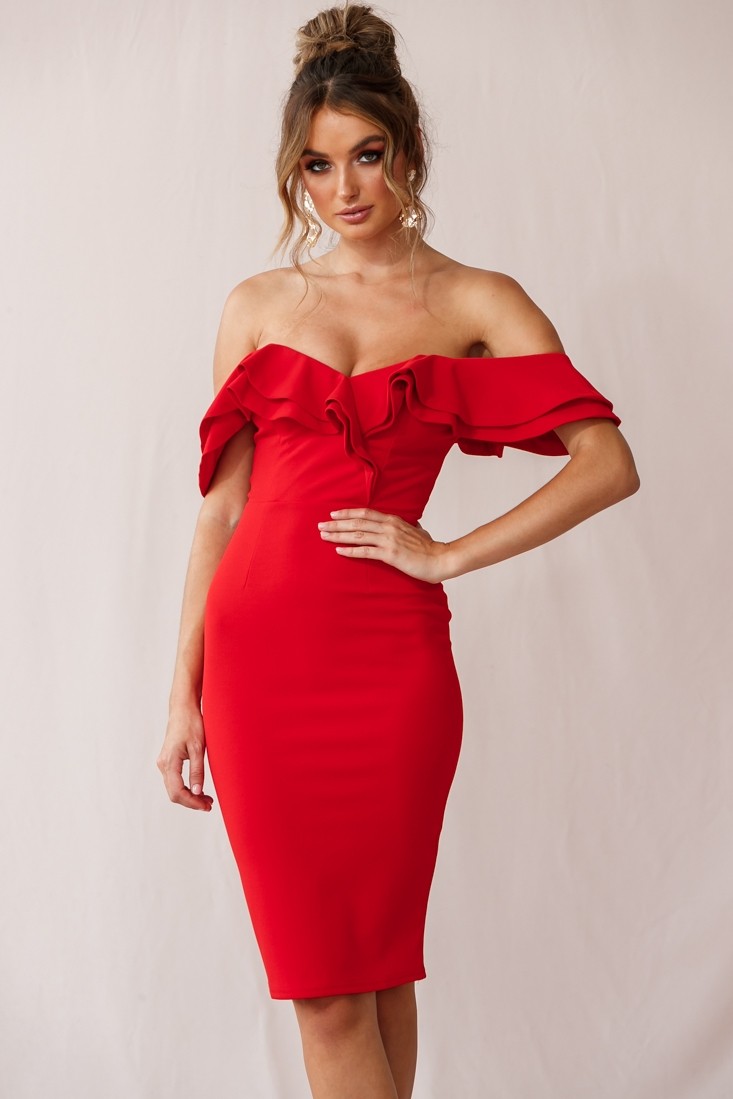 Ruffle Bodycon Dress | DressedUpGirl.com